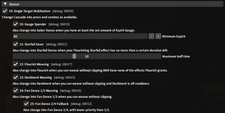 スキルまとめツール XIV Combo Very Expanded 遠隔物理DPSの設定 - GamiXor ガミクソ